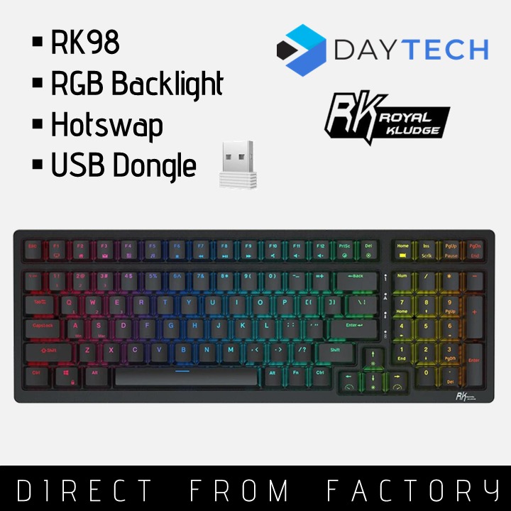 RK98 98% Mechanical RGB Gaming Keyboard by Royal Kludge | Wired / USB ...