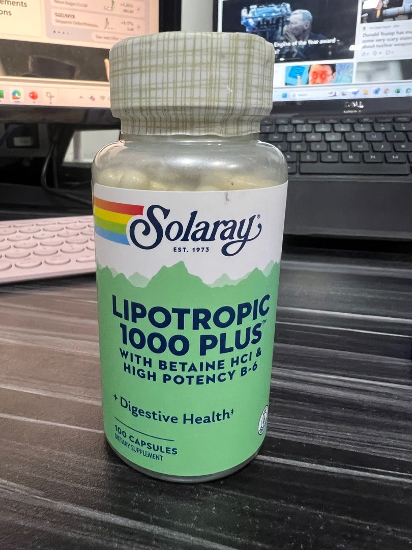 Solaray Lipotropic 1000 Plus with Betaine HCI & B6, Health & Nutrition ...