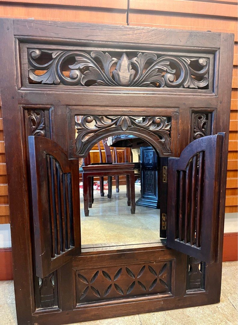 Solid Wood Window Frame Mirror, Furniture & Home Living, Home Decor ...