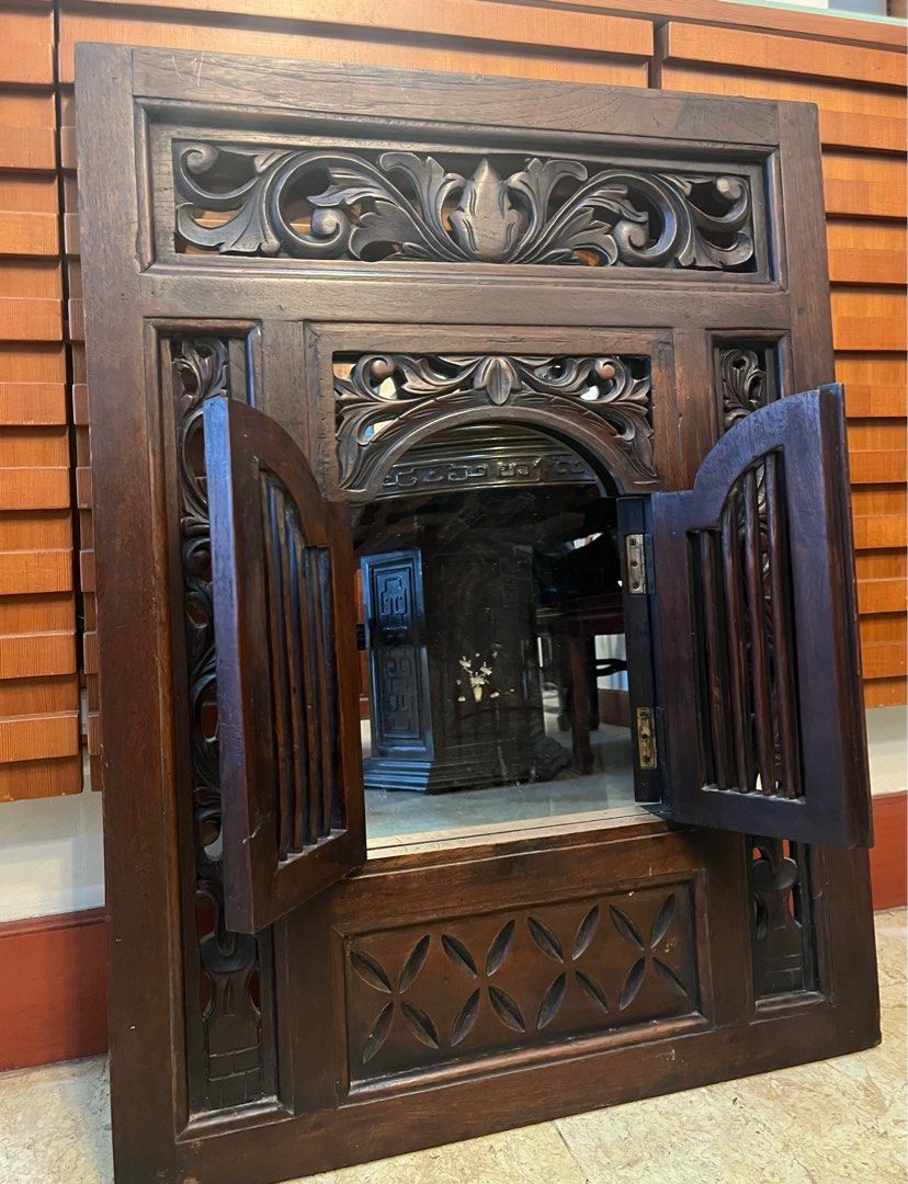 Solid Wood Window Frame Mirror, Furniture & Home Living, Home Decor ...