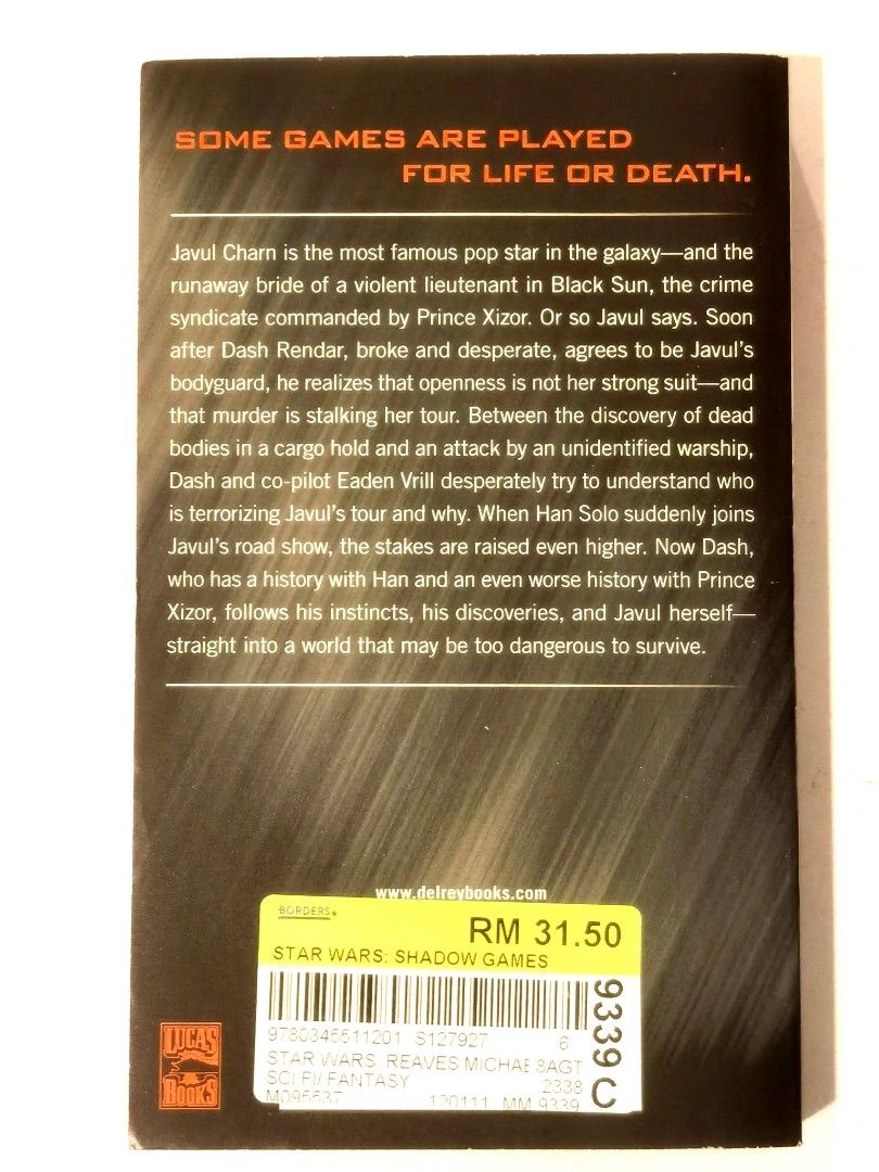 Star Wars Shadow Games Book By Michael Reaves and Maya Kathryn Bohnhoff ...