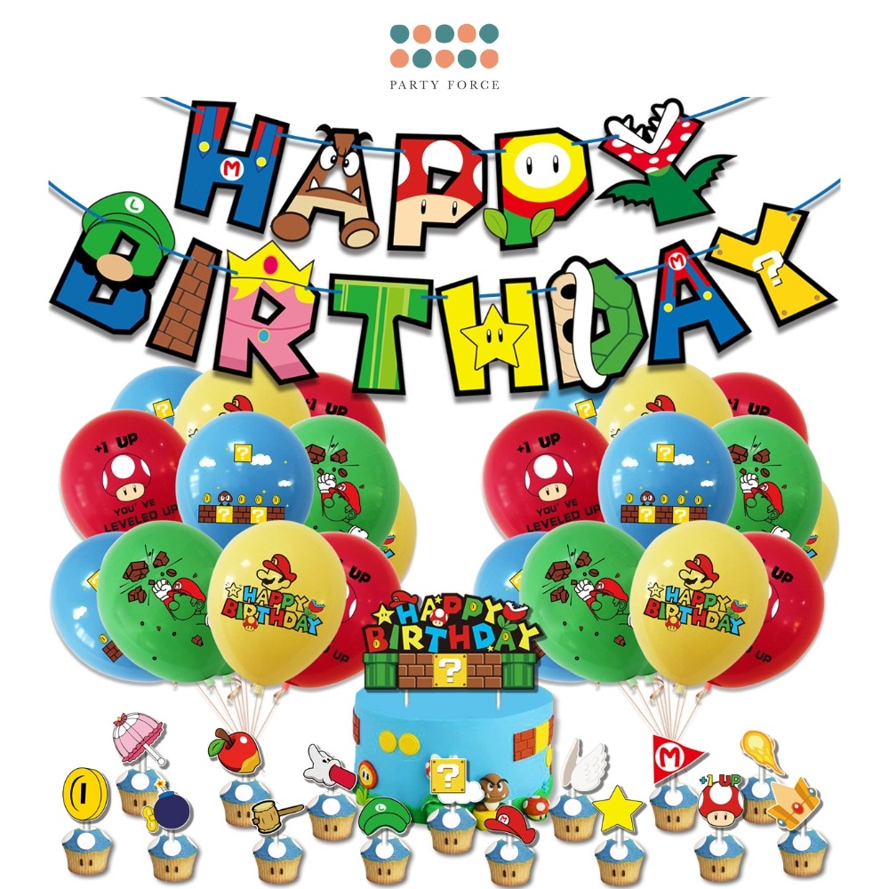 Super Mario Theme Balloons Deco Pack for birthday parties balloon ...