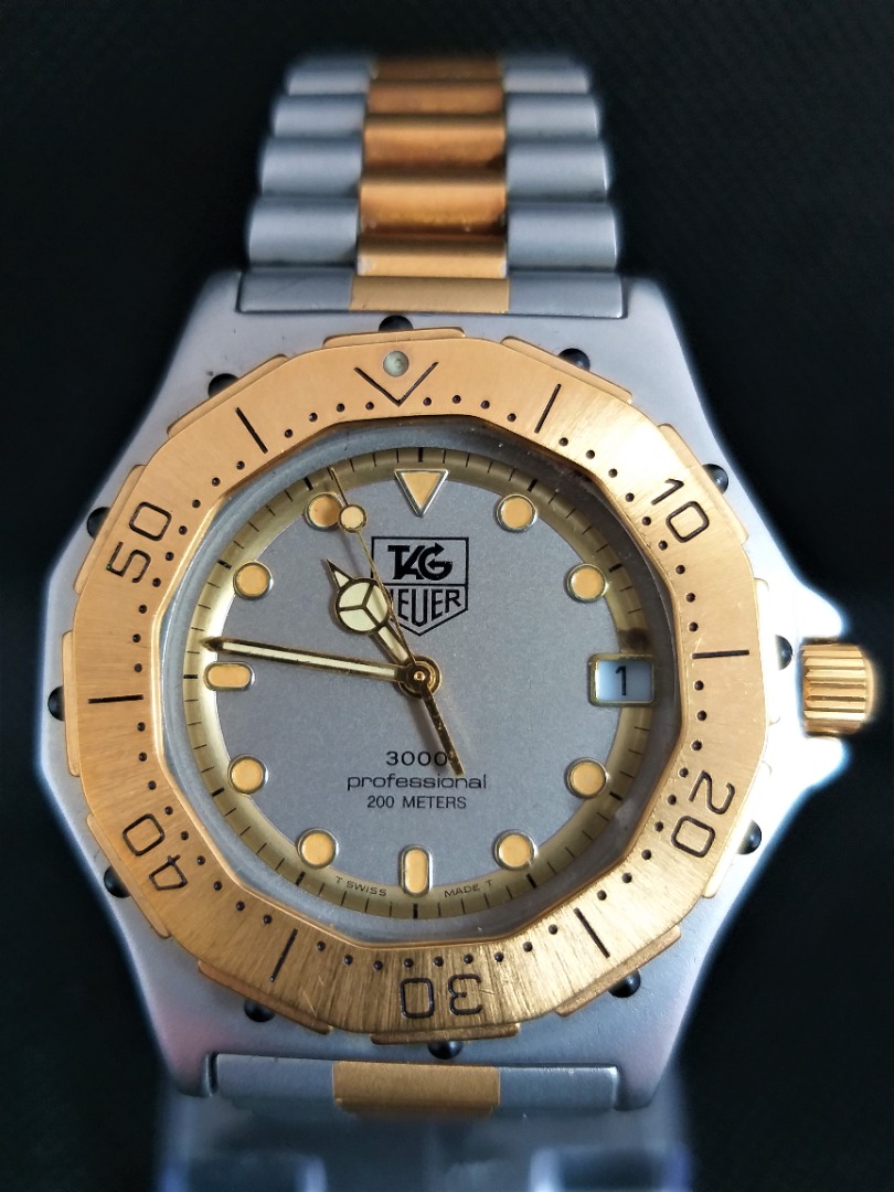 TAG HEUER TWO TONE SILVER DIAL 3000 SERIES, Luxury, Watches on Carousell
