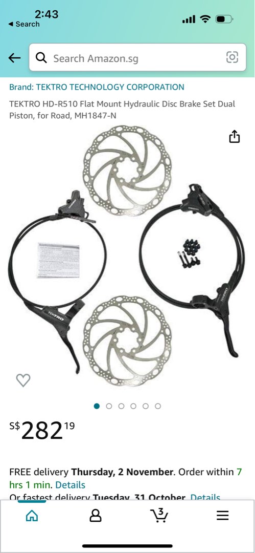 Tektro HD-R510 Flat-mount hydraulic brakes, Sports Equipment, Bicycles ...