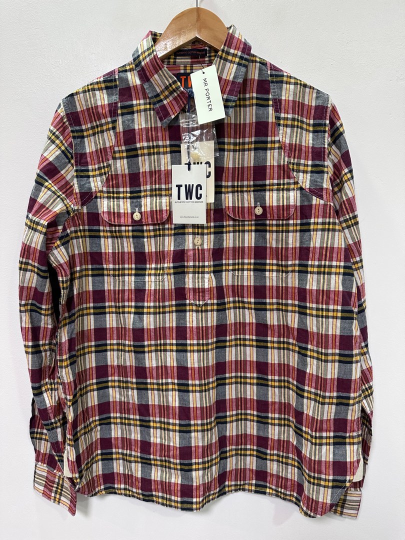 THE WORKERS CLUB (TWC) | Half Placket Madras Check Shirt, Men's Fashion, Tops & Sets, Tshirts ...