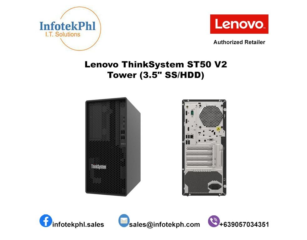 ThinkSystem ST50 V2 - Tower (3.5" SS/HDD), Computers & Tech, Office ...