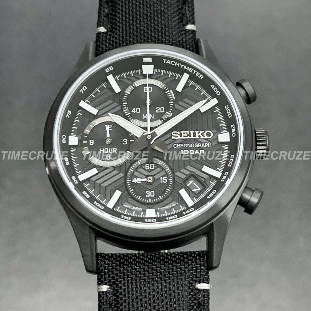 [Time Cruze] Seiko SSB421P1 Quartz Chronograph Tachymeter Black Nylon ...