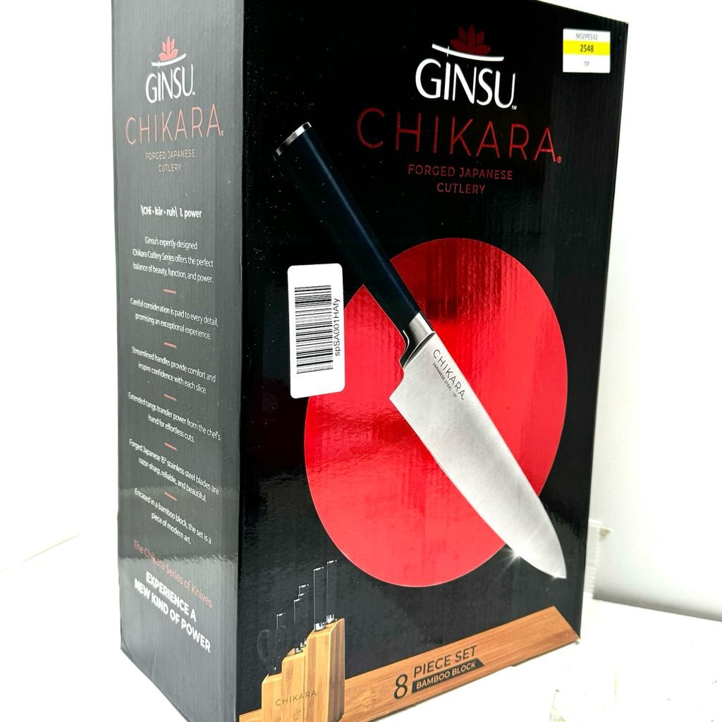 TP-Ginsu Gourmet Chikara Series Forged 8-Piece Japanese Steel Knife Set ...