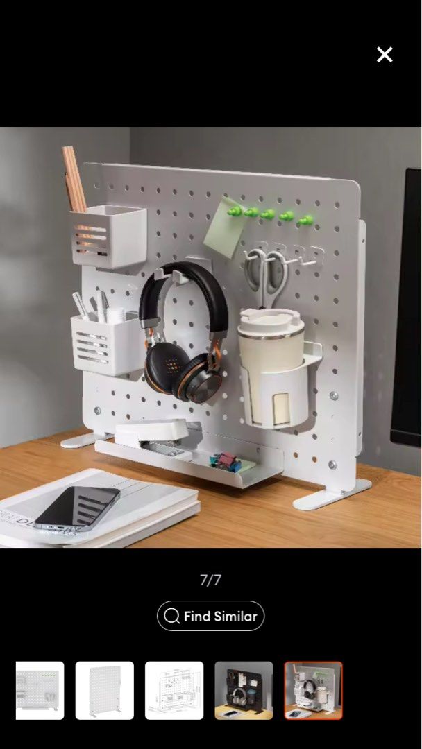 ULTi Magboard Desk Organizer, Free-Standing Pegboard | No Drill | Home ...