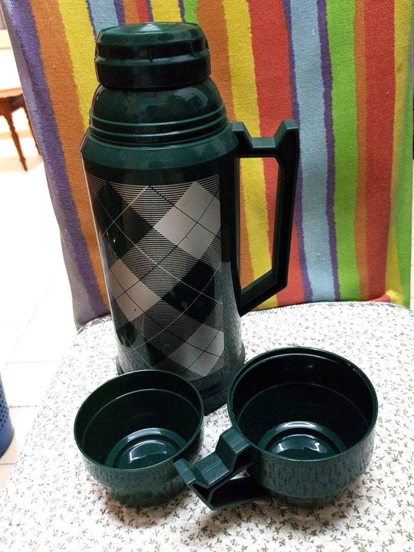 Vintage green vacuum flask, Mega_ USA brand, Furniture & Home Living ...