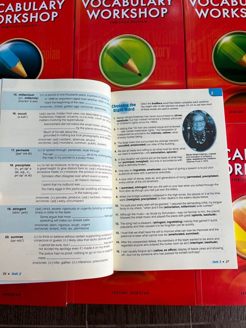 Vocabulary Workshop Level B,C,D,E,F,G,H, Hobbies & Toys, Books ...