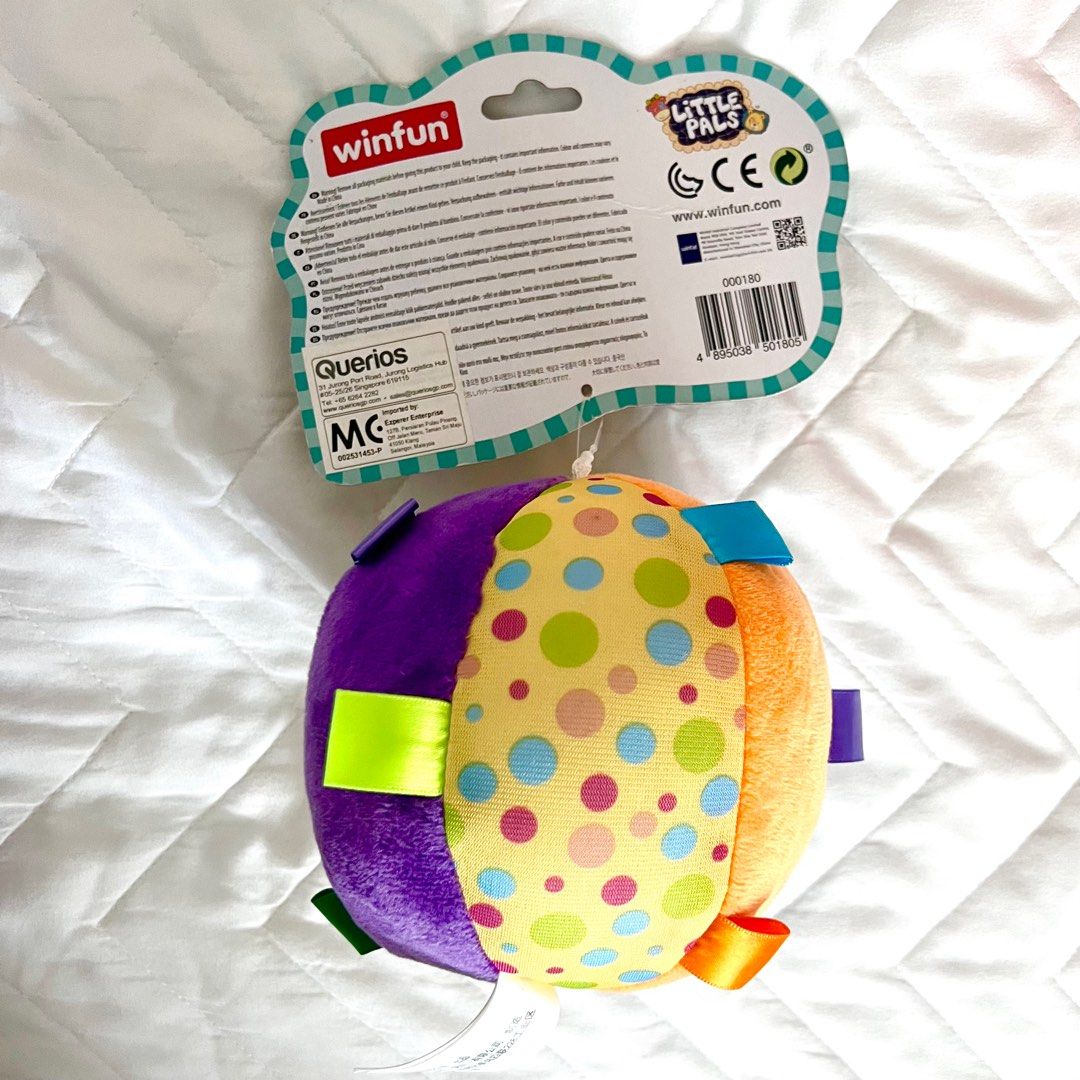 Winfun Caesar the Lion soft rattle ball with cute embroidered lion ...