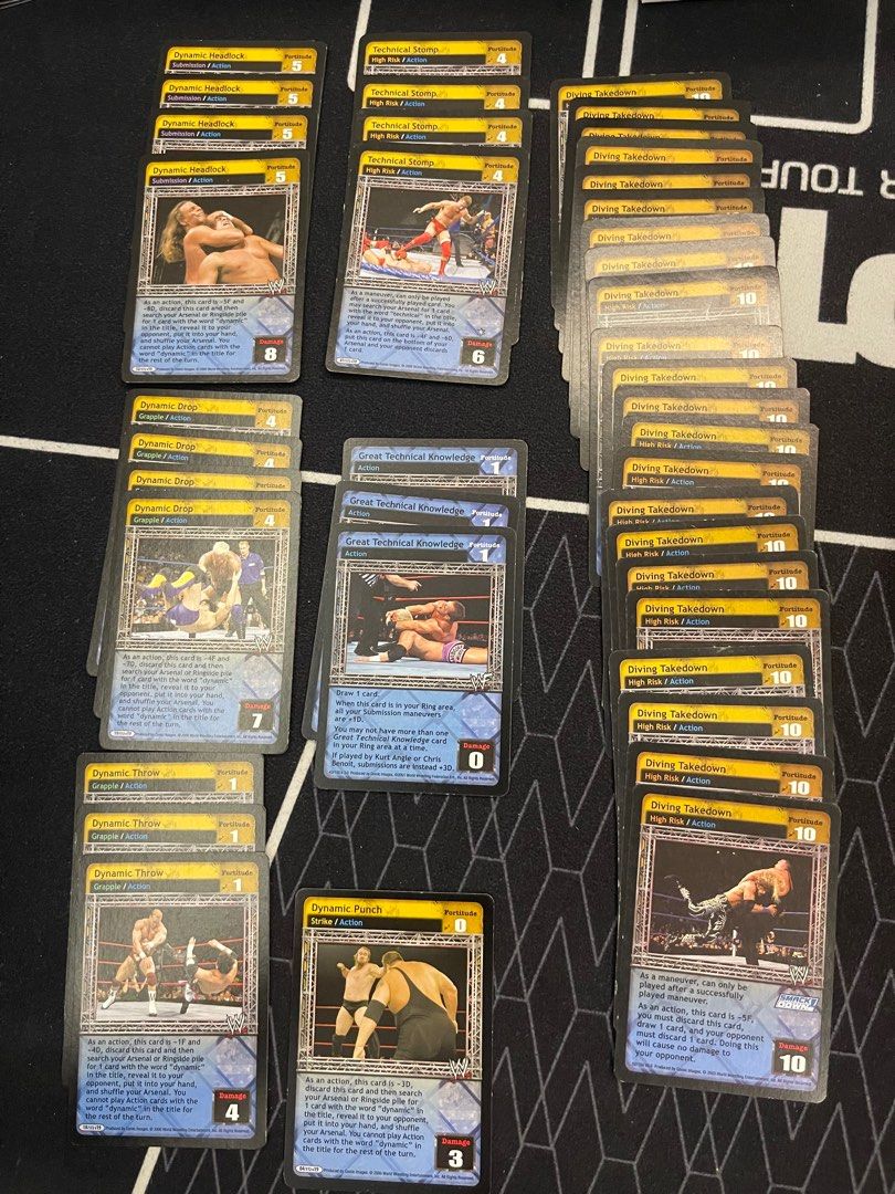 Wwf wwe raw deal dynamic technical hybrid action maneuver deck building ...