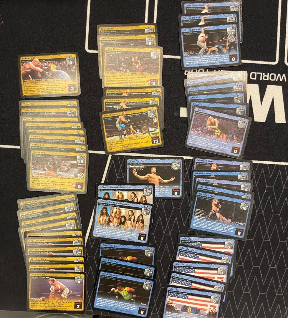 Wwf wwe raw deal Mid Match Maneuvers Action deck building cards ...
