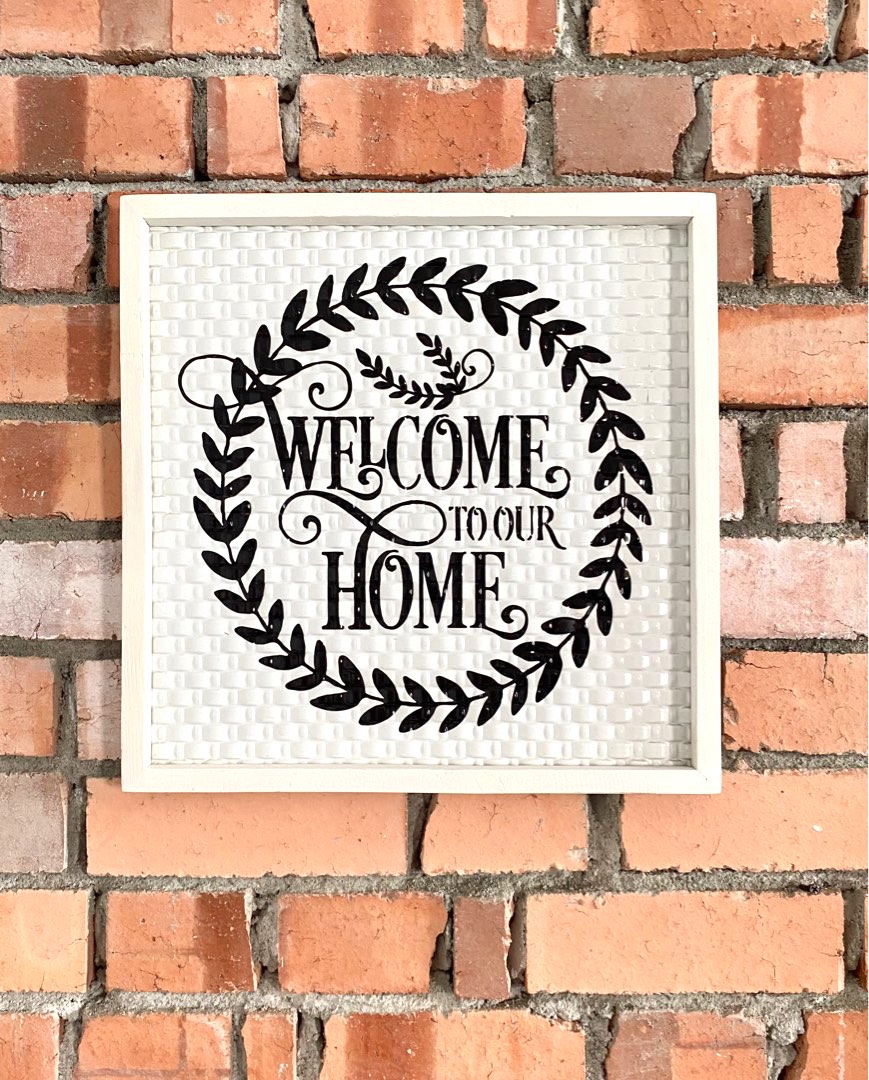 40x40 cm welcome to our home wall signage plaque, Furniture & Home ...