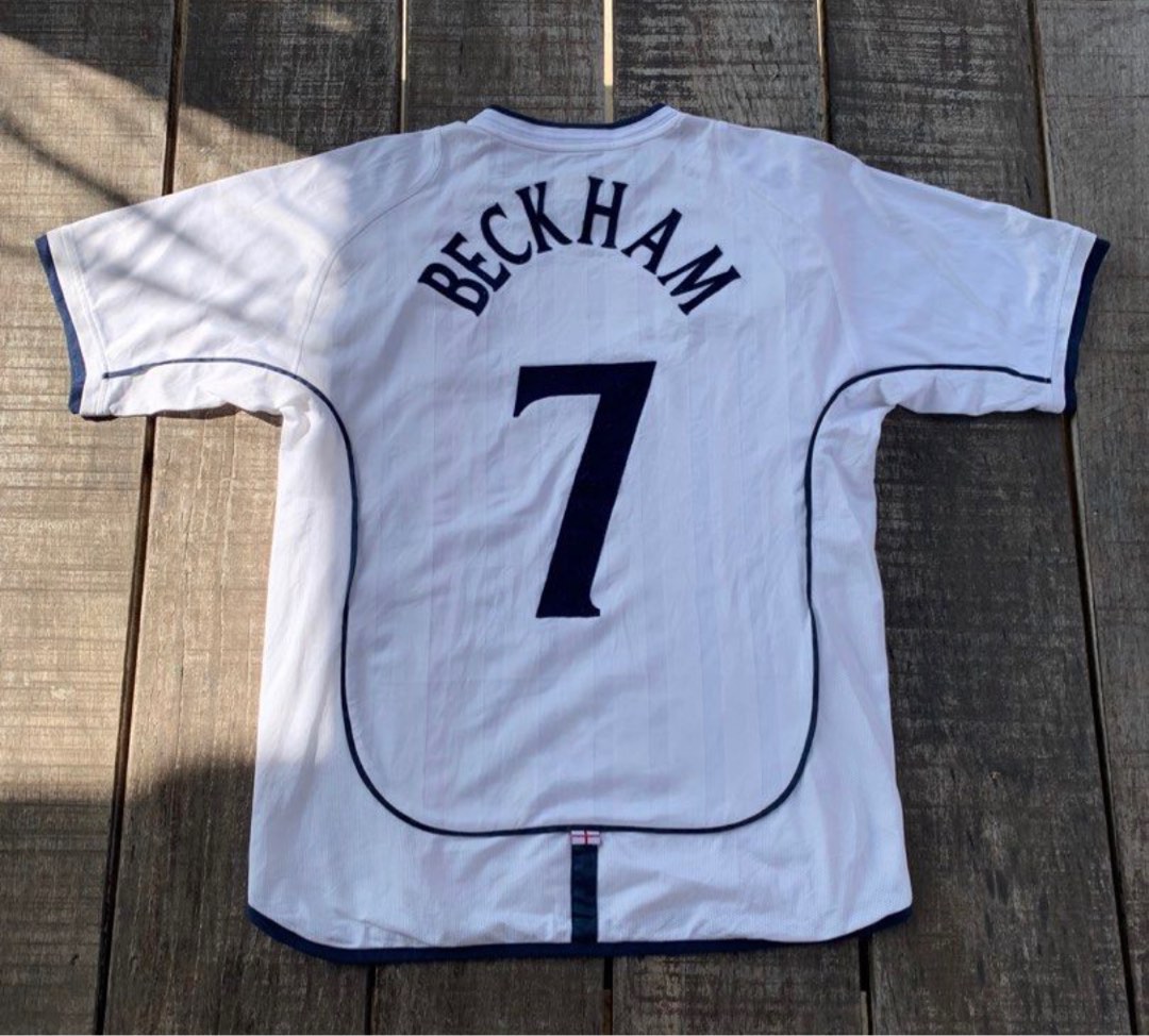 #7 DB7 David Beckham England 2001 Home soccer/football jersey/kit rare ...