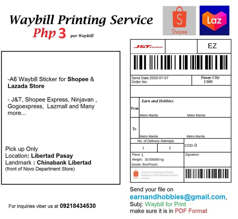 A6 Waybill Print, Hobbies & Toys, Stationary & Craft, Art & Prints on ...