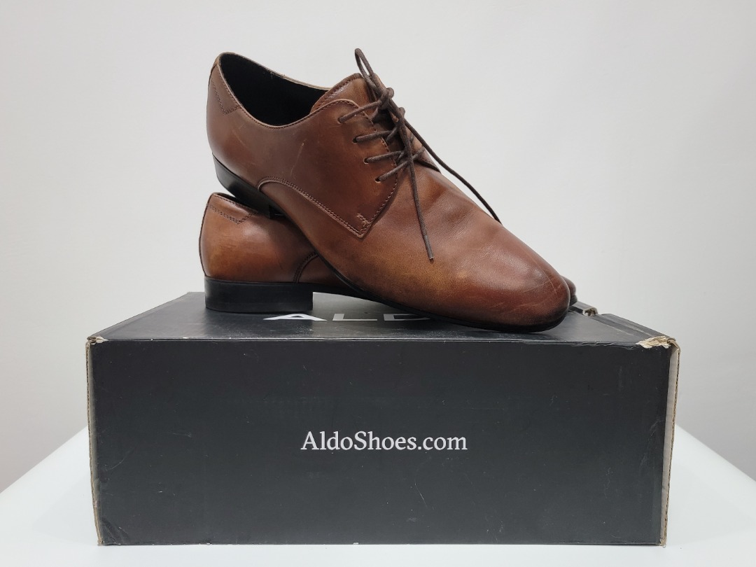 Aldo Brown Leather Shoes, Men's Fashion, Footwear, Dress Shoes on Carousell