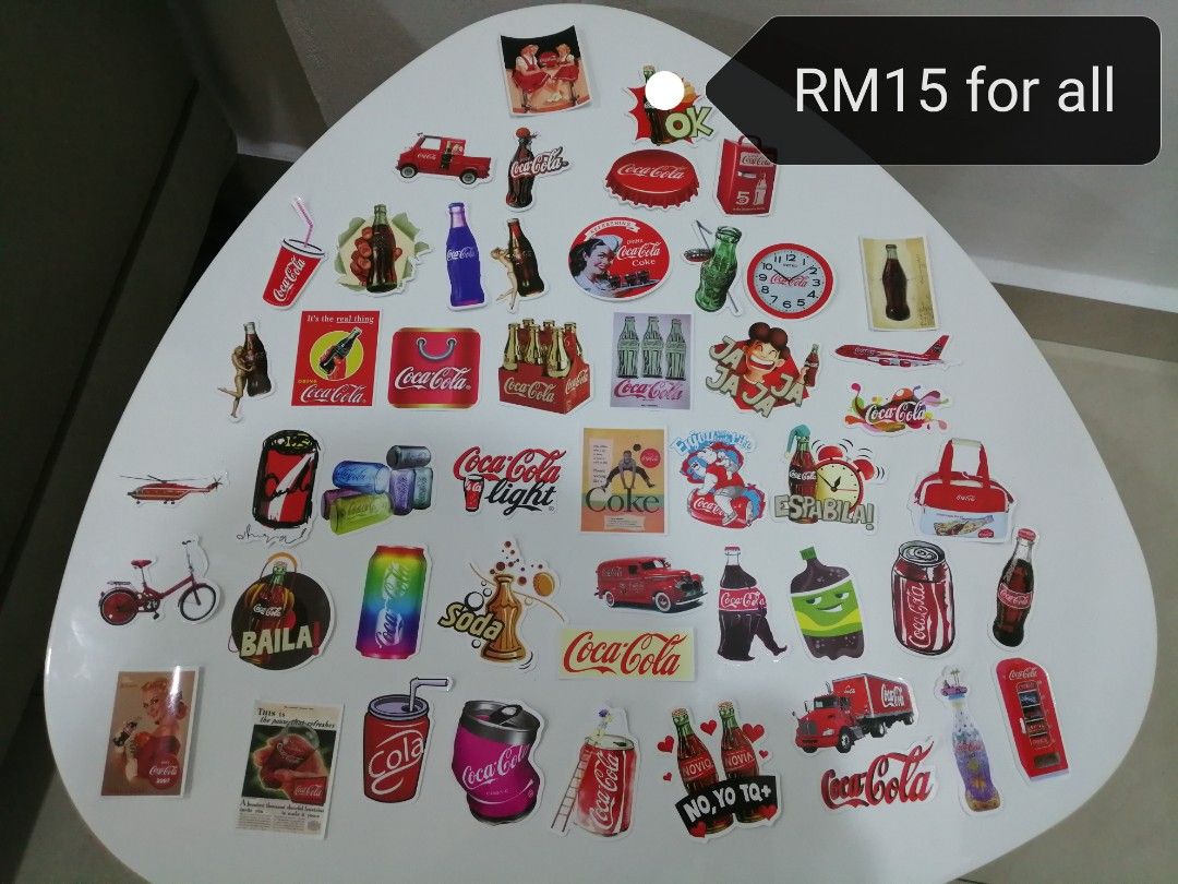 (All In) Coca Cola Coke Sticker Set, Hobbies & Toys, Collectibles ...
