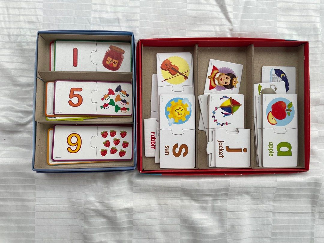 Alphabet, Number Match Up Puzzle. Color, shapes and alphabet flash ...