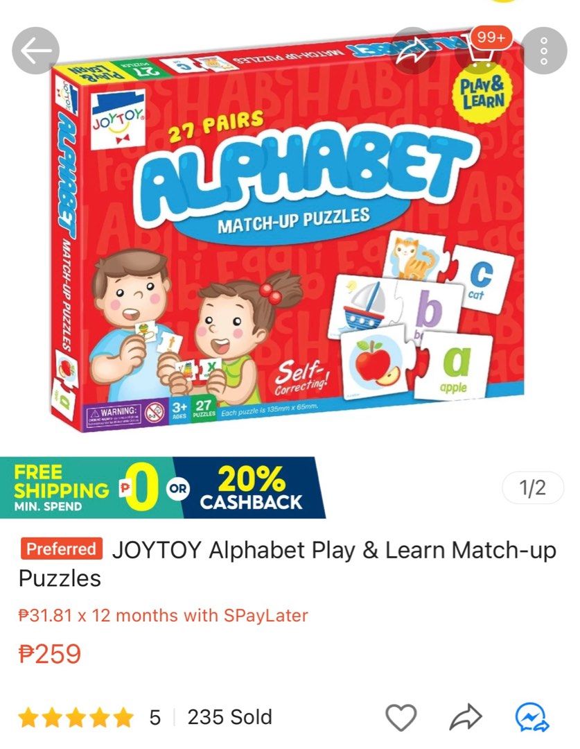 Alphabet, Number Match Up Puzzle. Color, shapes and alphabet flash ...