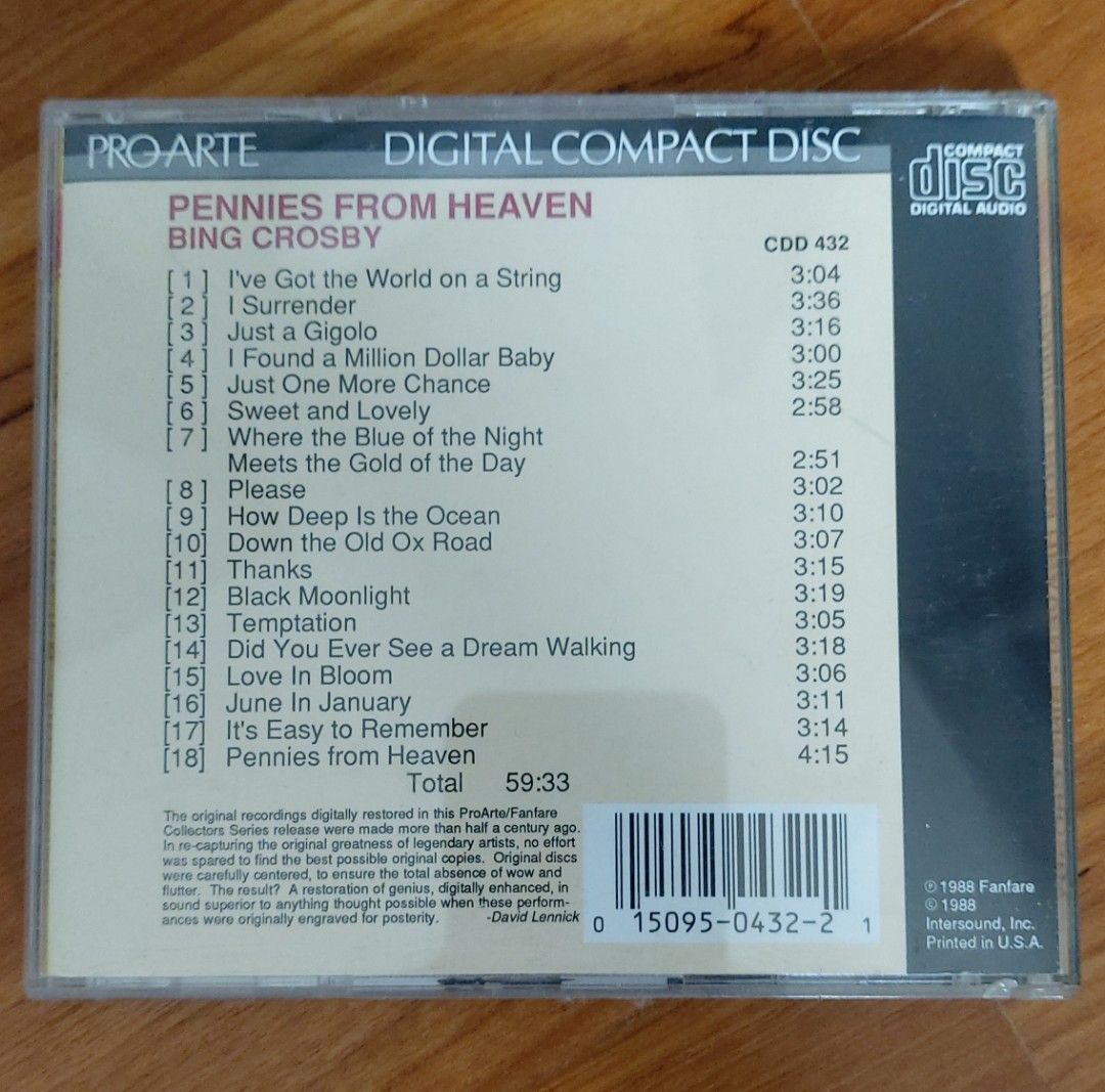 Bing Crosby CD, Hobbies & Toys, Music & Media, CDs & DVDs on Carousell