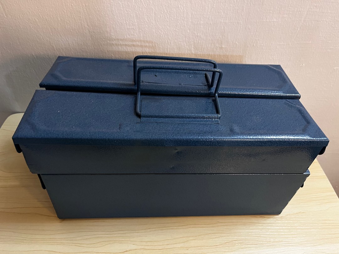 Blue Metal Tool Box, Furniture & Home Living, Home Improvement ...