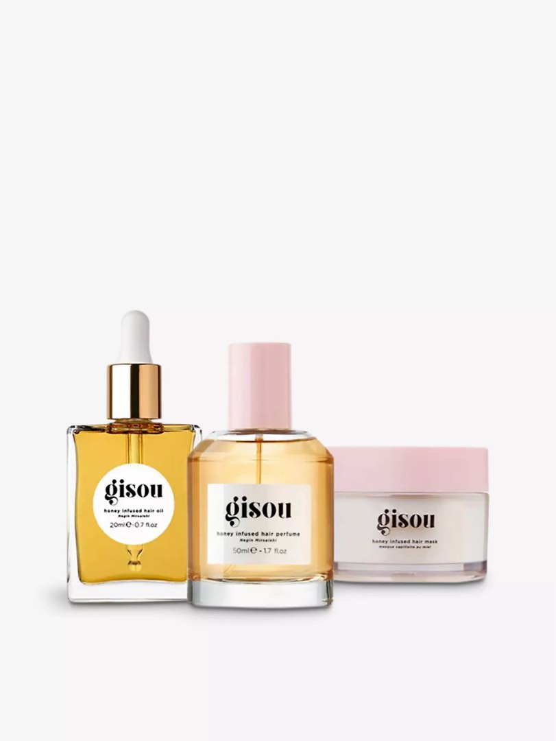 BNIB GISOU Honey Glow Hair Trio gift set/hair oil hair perfume hair ...