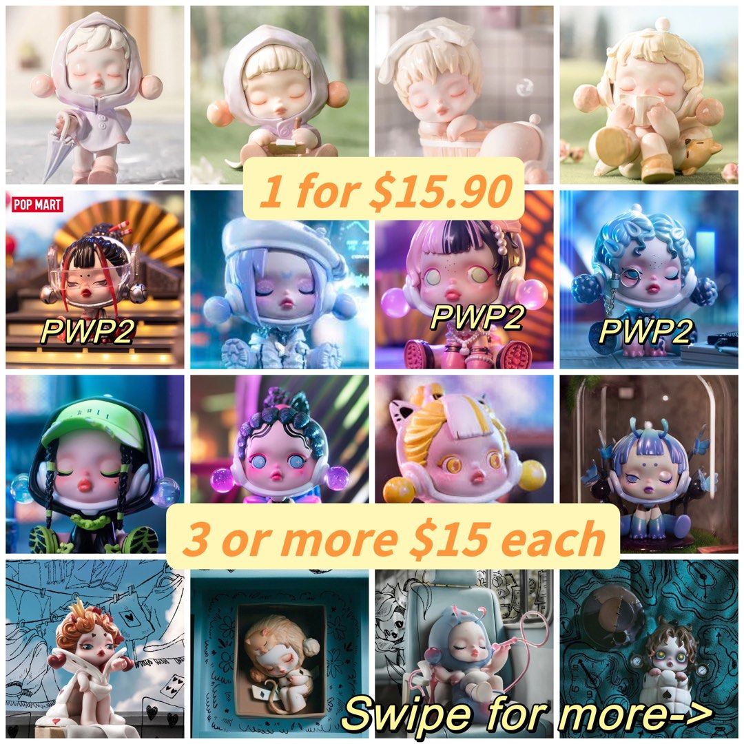 BNIF Popmart SP Skullpanda Hacipupu Dimoo Molly Hirono Disney Pino ...