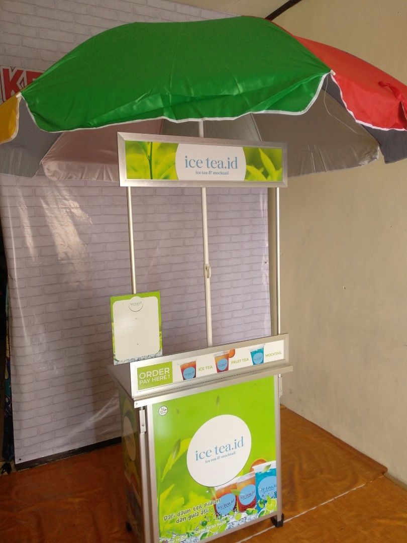 Booth Portable Meja Lipat Es Teh pakai Payung, Kitchen & Appliances di ...