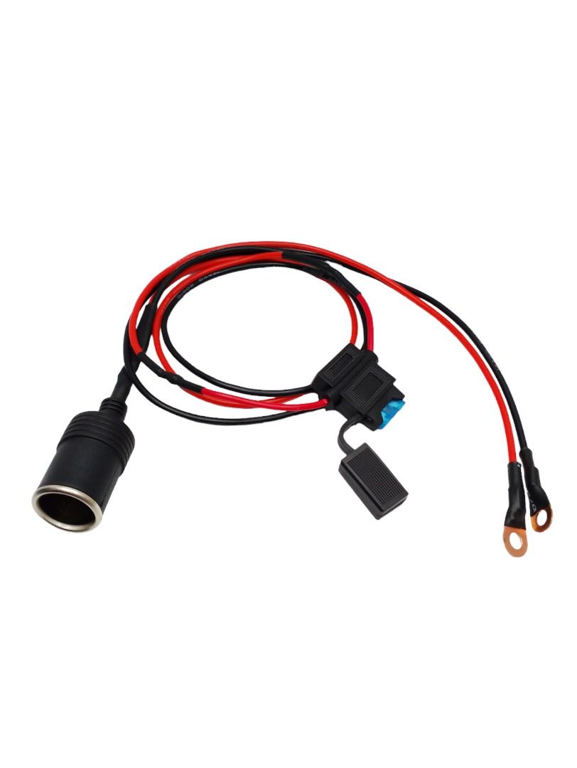 CAR CIGARETTE LIGHTER FEMALE 12V/24V to BATTERY LUG 50A with FUSE 15A ...