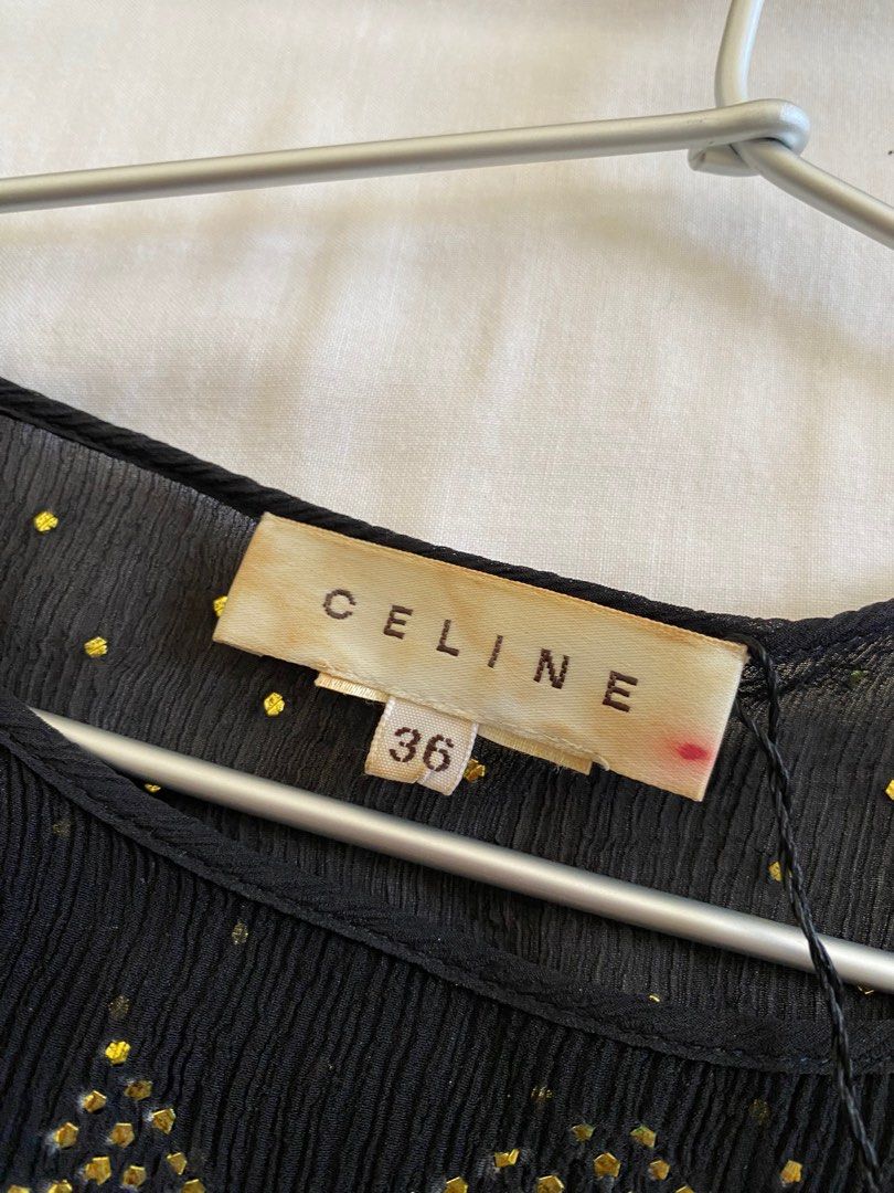 Celine S/S 2003 Black & Gold Tank, Women's Fashion, Tops, Blouses on ...