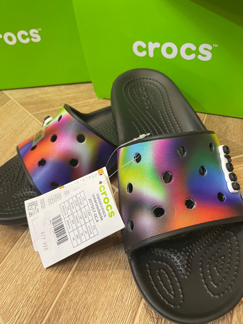 Classic Crocs Solarized Slides, Women's Fashion, Footwear, Flats ...
