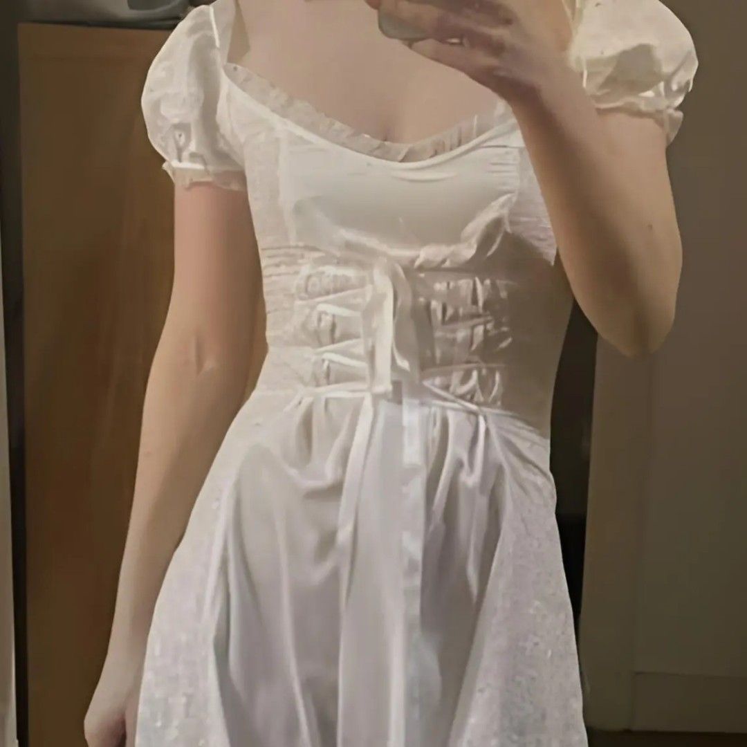 classic french milkmaid eyelet dress, Women's Fashion, Dresses & Sets ...