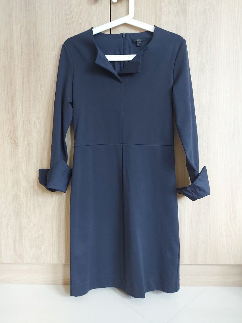 COS Navy Blue Dress, Women's Fashion, Dresses & Sets, Dresses on Carousell