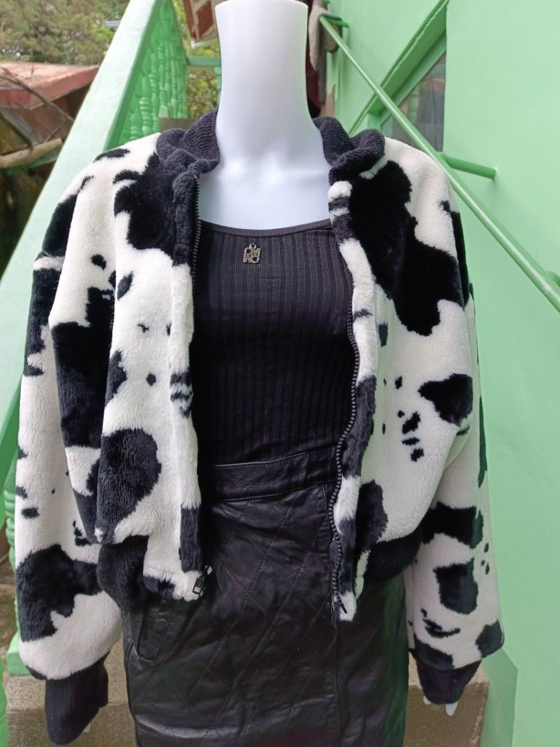 Cow Print Jacket, Women's Fashion, Coats, Jackets and Outerwear on ...