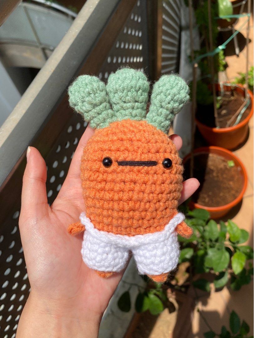 Crochet Carrot and Radish Boy in Customised Suspenders and Dress ...