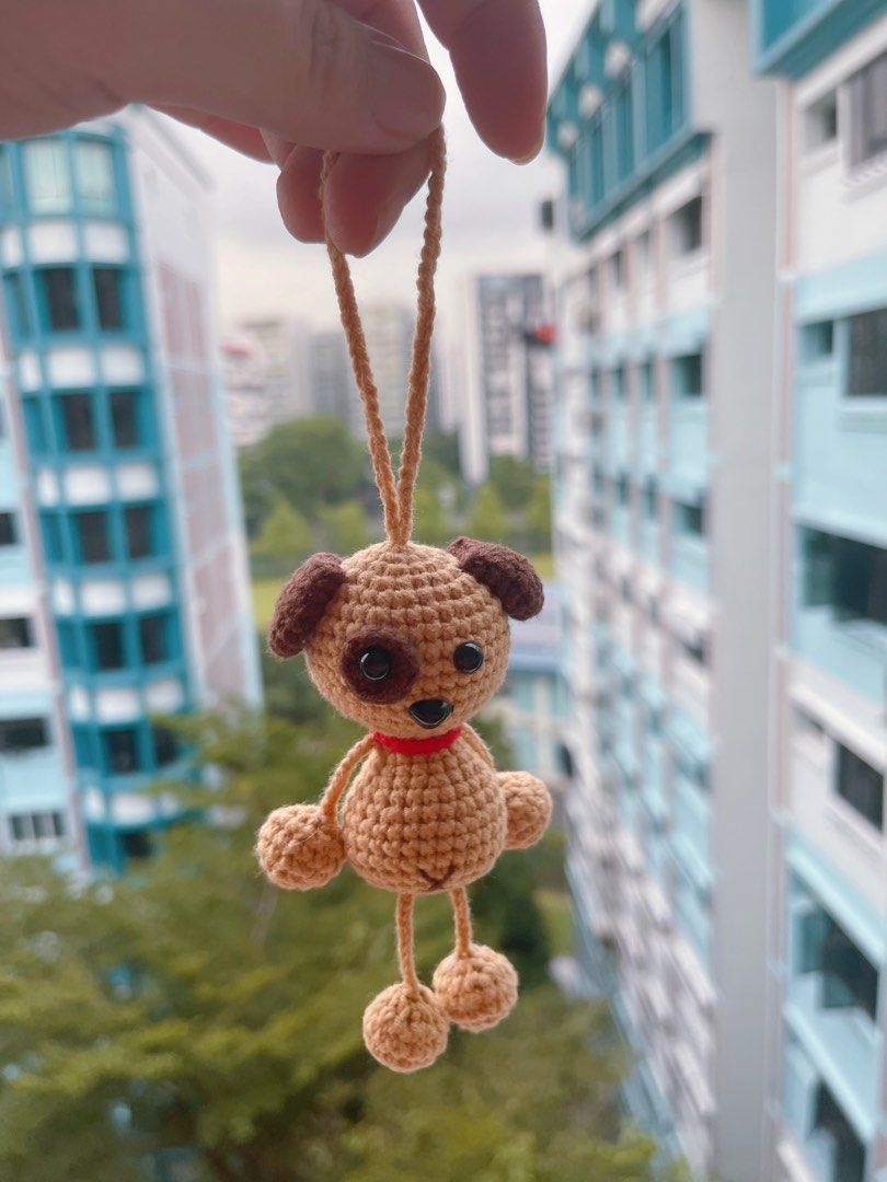 Crochet dog keychain, Hobbies & Toys, Stationery & Craft, Handmade ...
