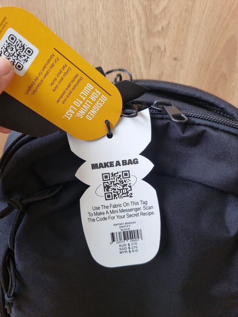 (Retail Price $279) Crumpler The Entity Backpack Black, Men's Fashion ...