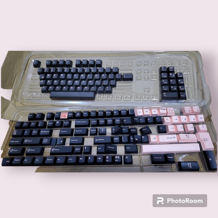 [Sale] Dark Grey pink keycap olivia mechanical keyboard doubleshot PBT ...