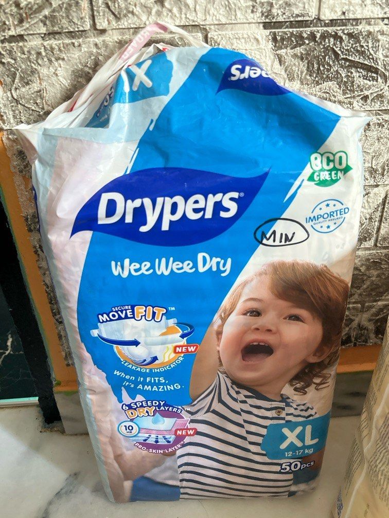 Drypers Wee Wee Dry XL, Babies & Kids, Bathing & Changing, Diapers ...
