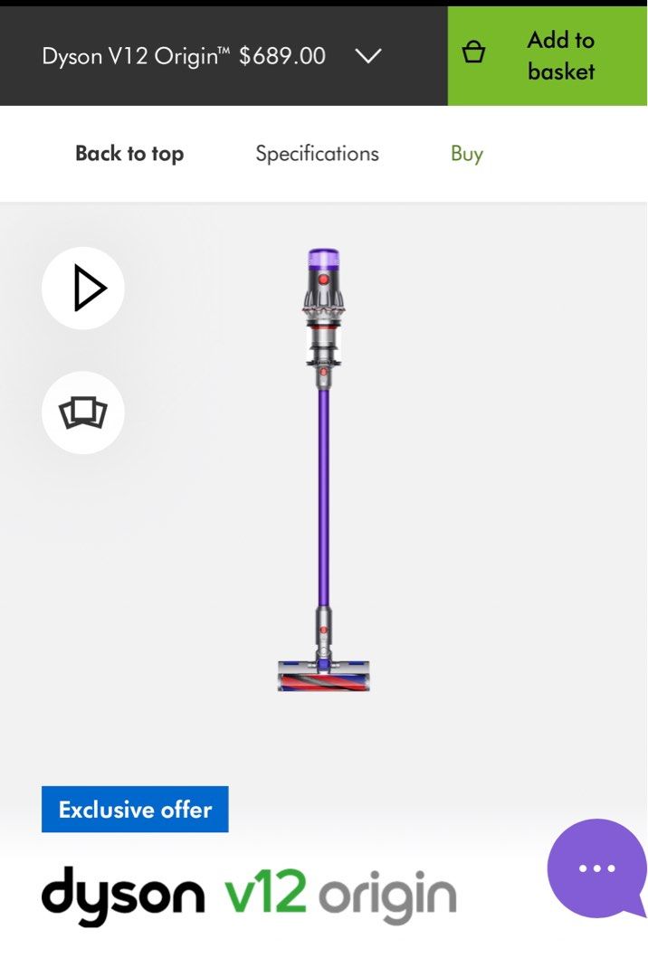 Dyson V12 Origin Vacuum, TV & Home Appliances, Vacuum Cleaner ...