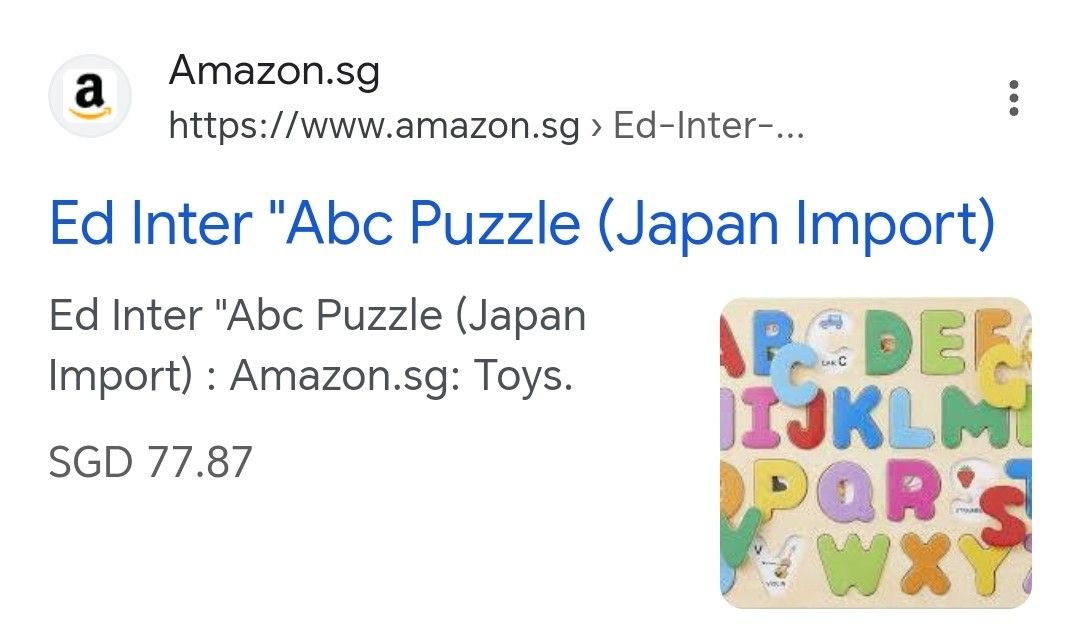Ed Inter Japan Wooden Alphabet Puzzle, Hobbies & Toys, Toys & Games on ...