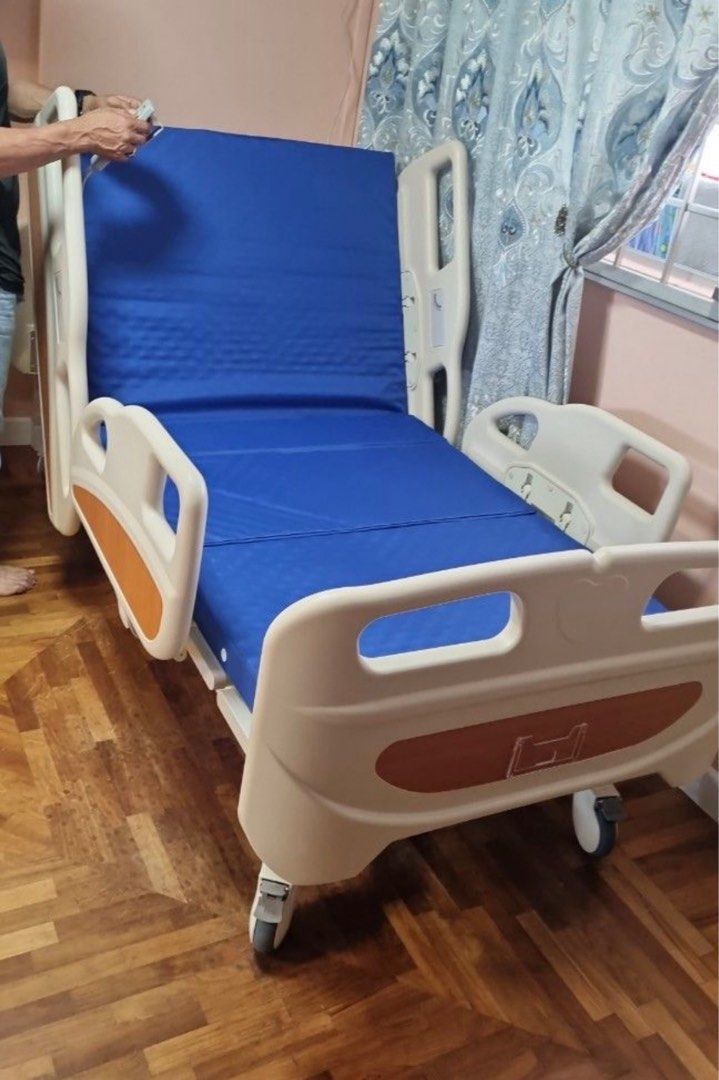 Electric 3 Functions Bed with Quad Rails & Backup Battery Pack, Health ...