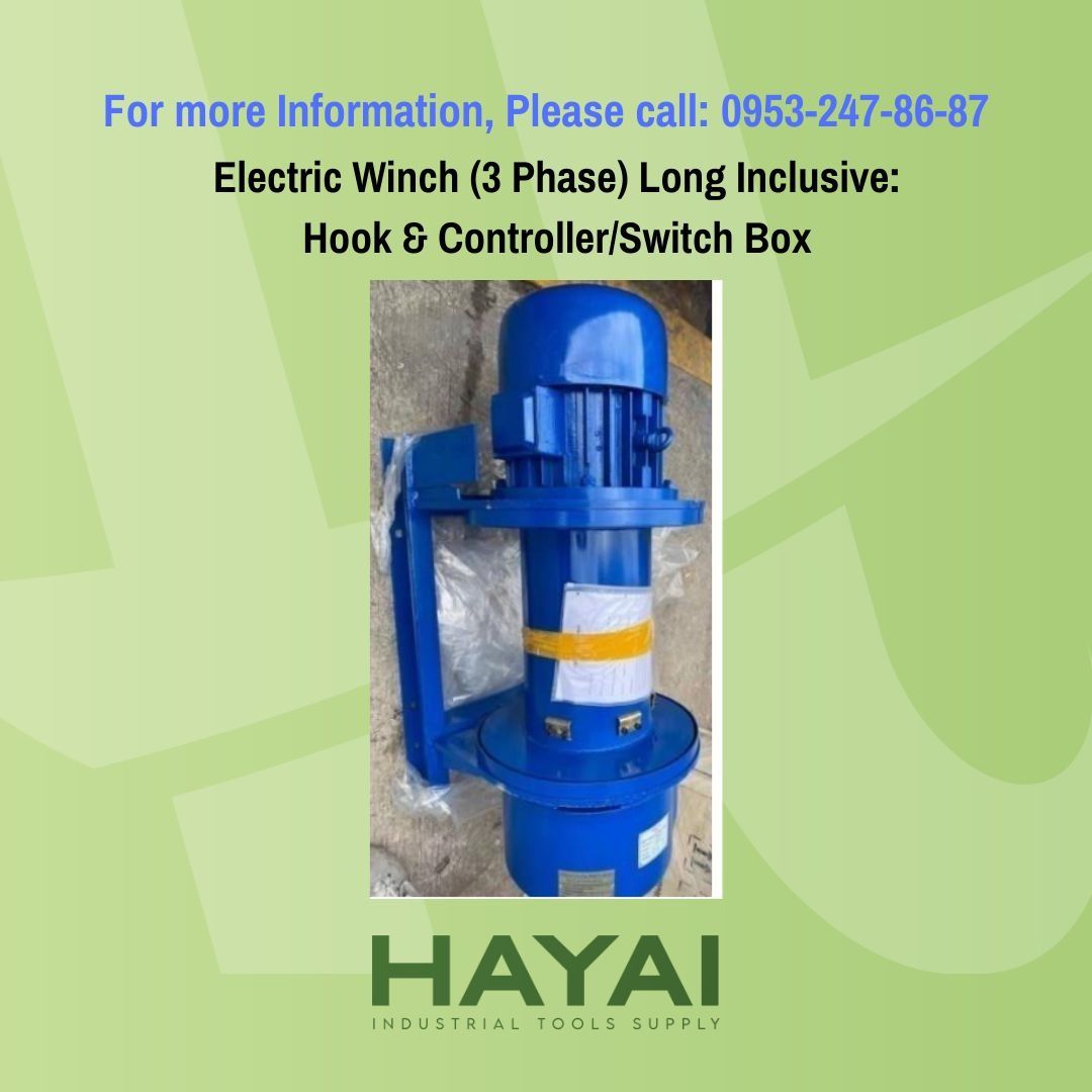 Electric Winch (3 Phase) Long Inclusive: Hook & Controller/Switch Box ...
