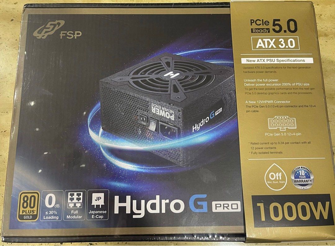 FSP Hydro G Pro 1000W Full Modular 80+ Gold(ATX 3.0 + PCIe Gen5), Computers & Tech, Parts ...