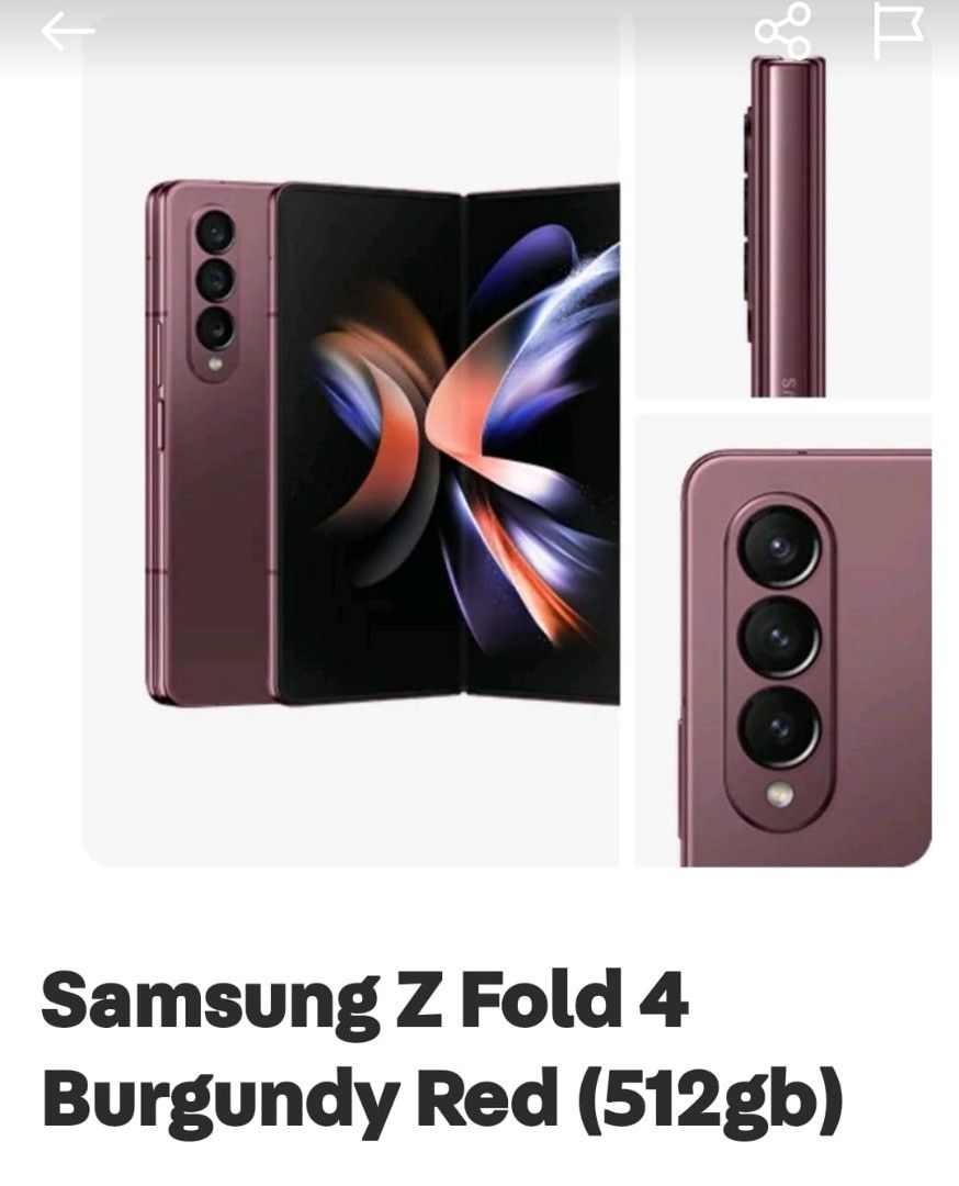 Galaxy Z Fold 4 Burgundy 512GB, Mobile Phones & Gadgets, Mobile Phones ...