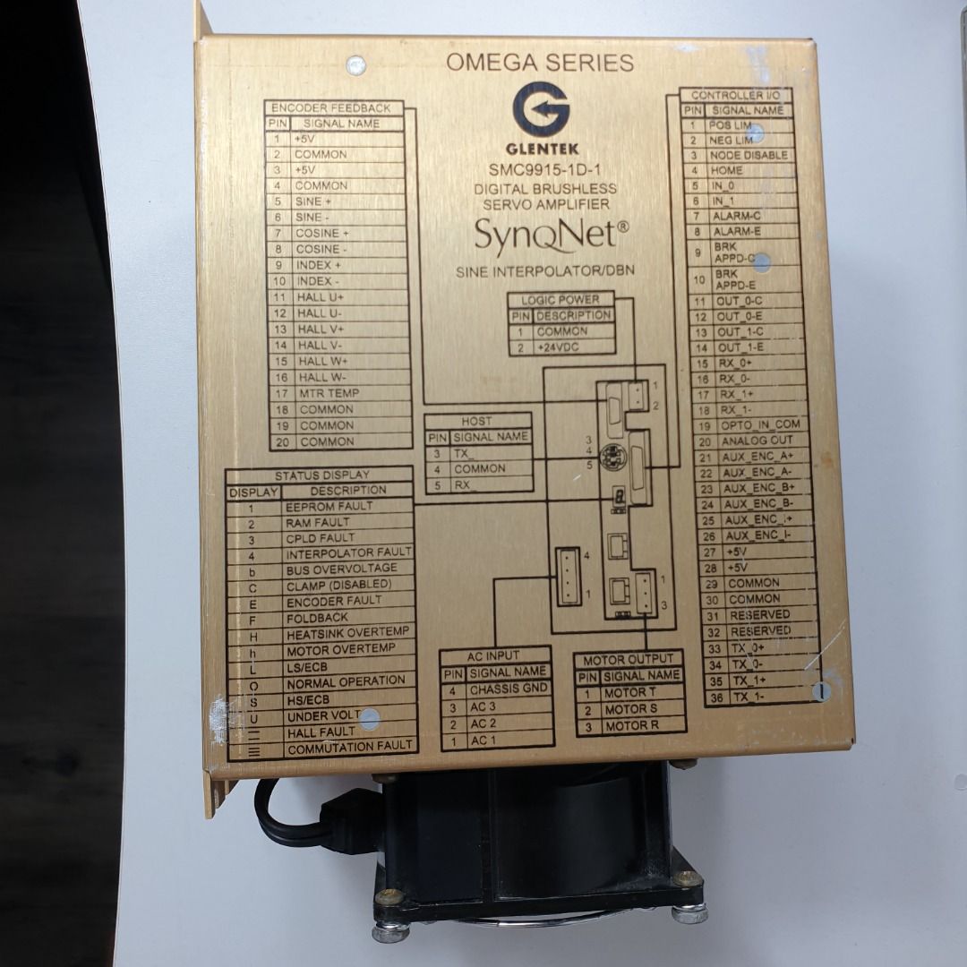 Glentek SMC9915-1D-1 SynqNet Digital Brushless Servo Amplifier Omega ...