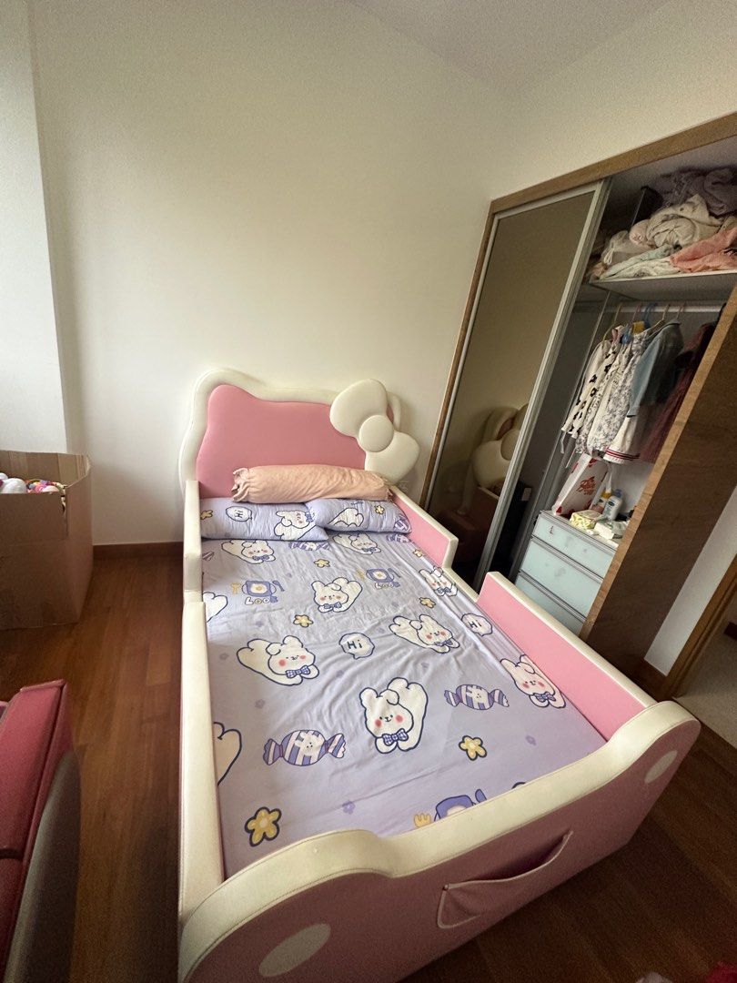 Hello Kitty Super single bed frame with Mattress 190cm x 130cm ...