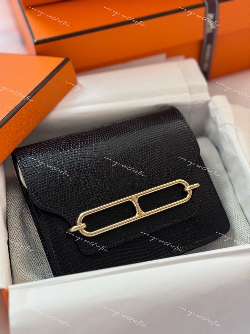 Hermes Roulis Slim Wallet Black Lizard LGHW, Luxury, Bags & Wallets on ...